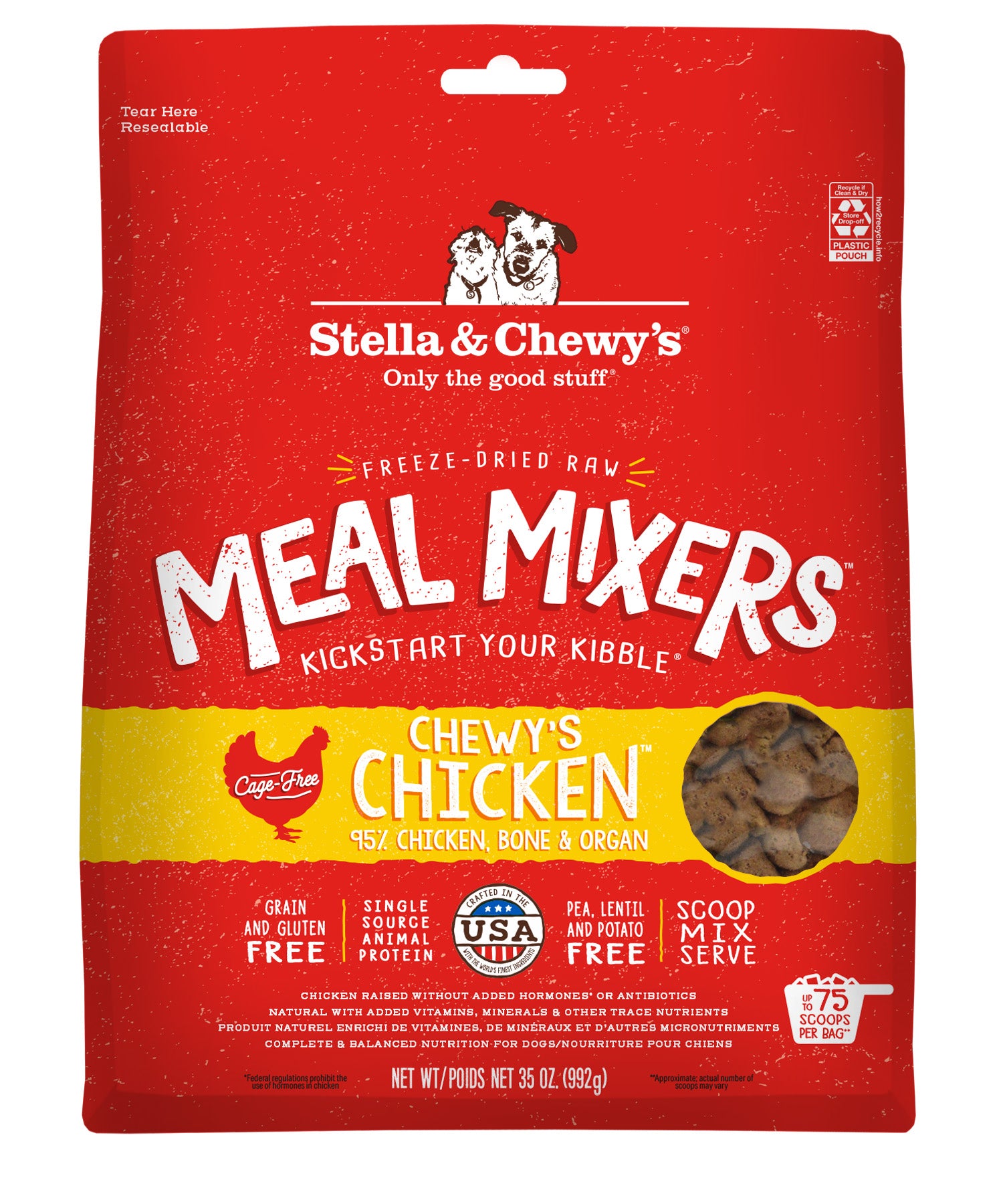Chewy’s Chicken Meal Mixers for Dogs - Freeze Dried Raw Kibble Topper ...