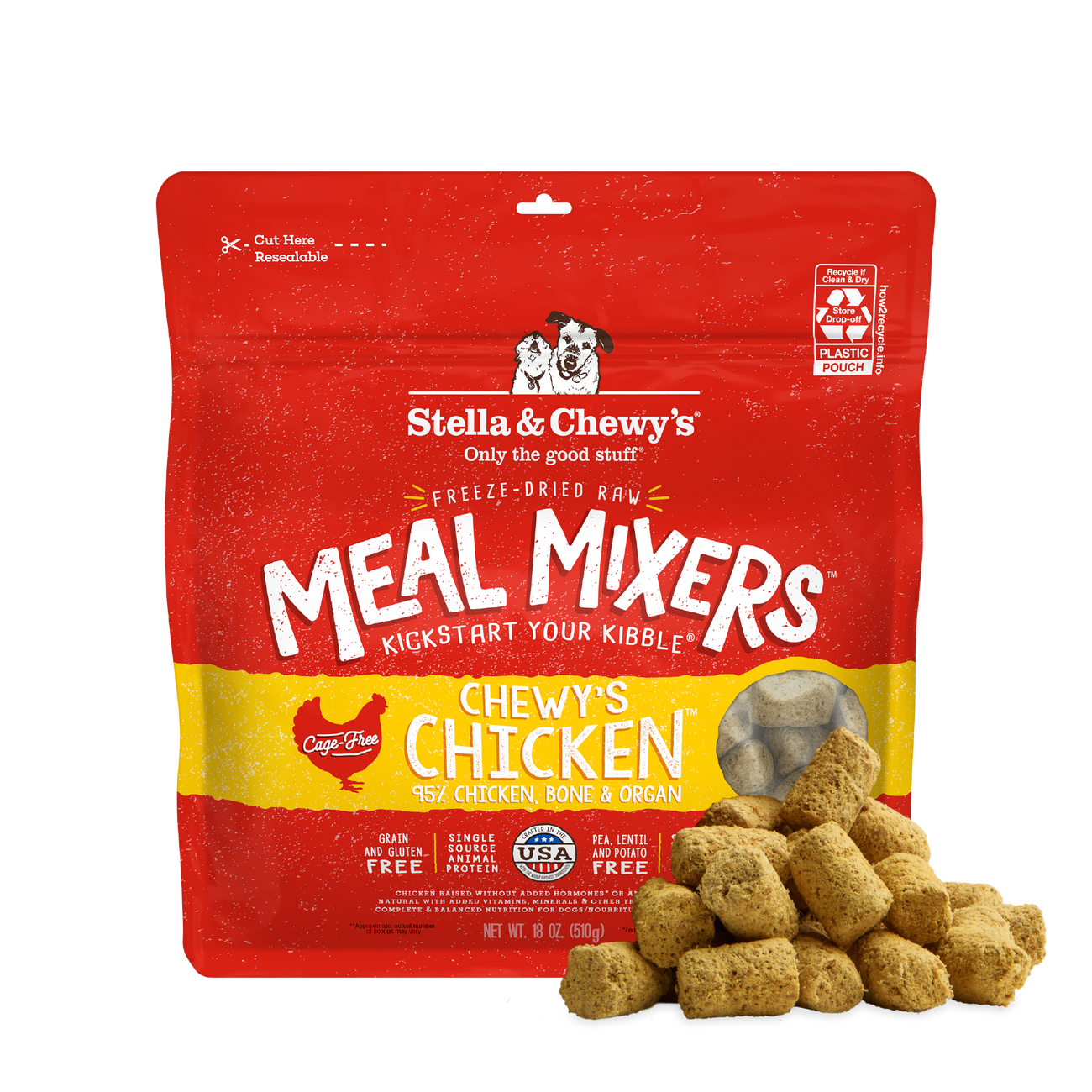 Chewy’s Chicken Meal Mixers for Dogs - Freeze Dried Raw Kibble Topper ...