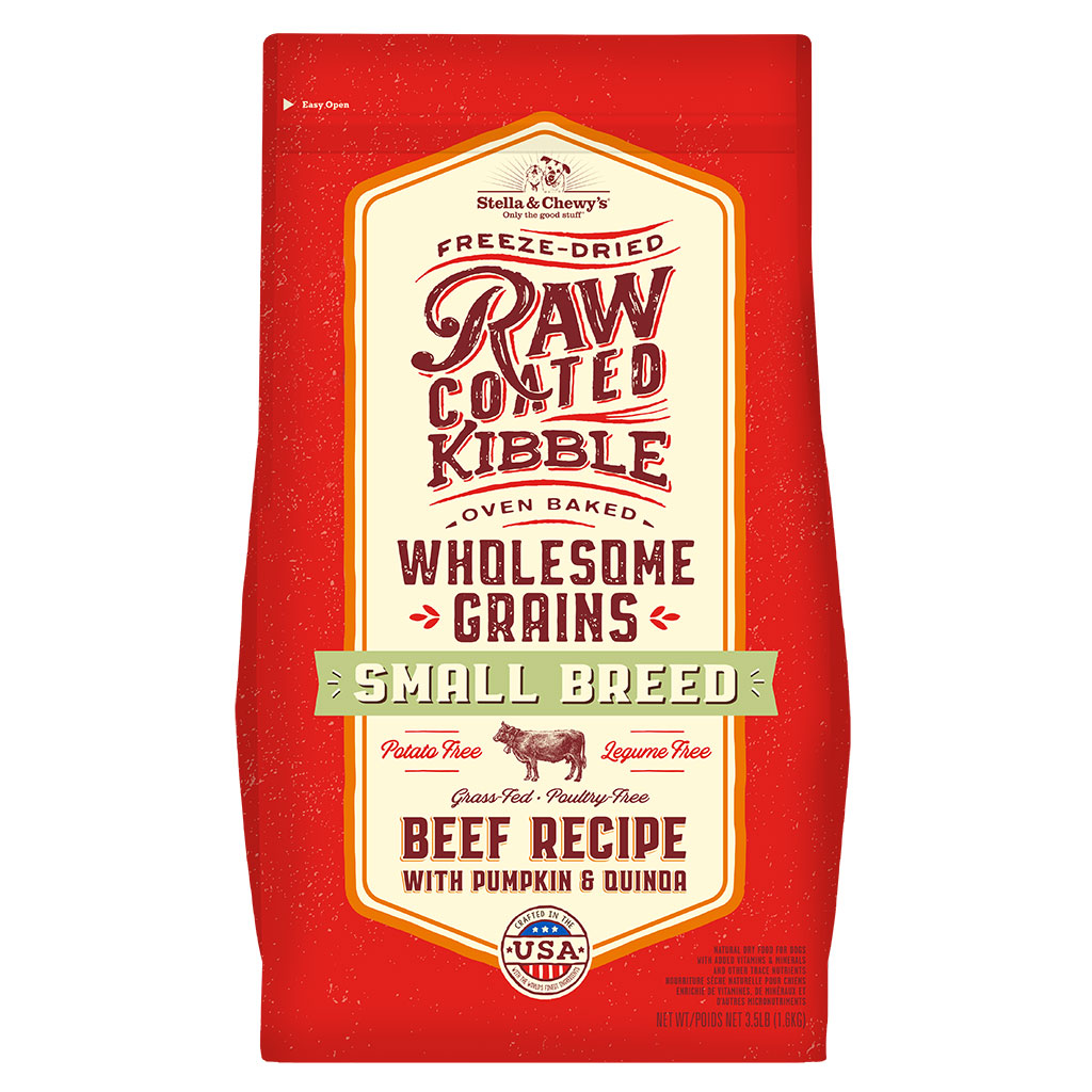 Small Breed Dry Dog Food: Grass-Fed Beef Recipe, Raw Coated Oven Baked ...